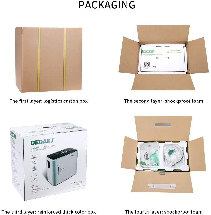 DEDAKJ DE-1S Oxygen Concentrator 1-6L/min Adjustable with Remote ...